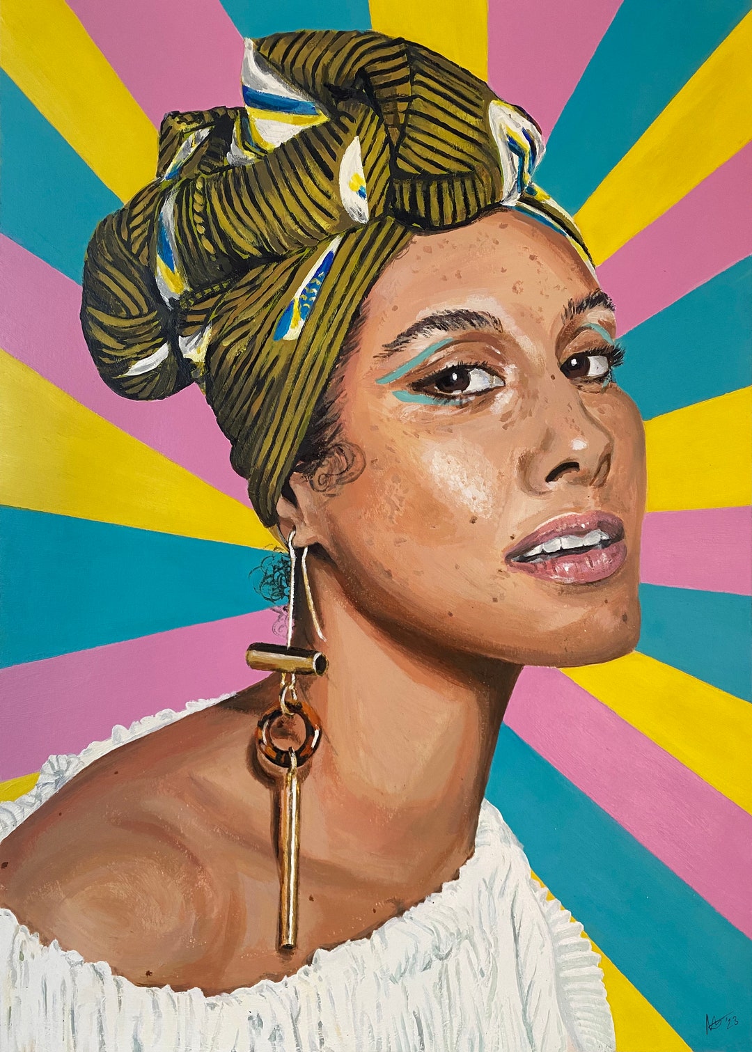 Alicia Keys Pop Portrait Painting - Etsy