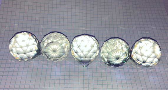 Large Crystal Ball Prism Set of 5 Pendant Crystal | Etsy