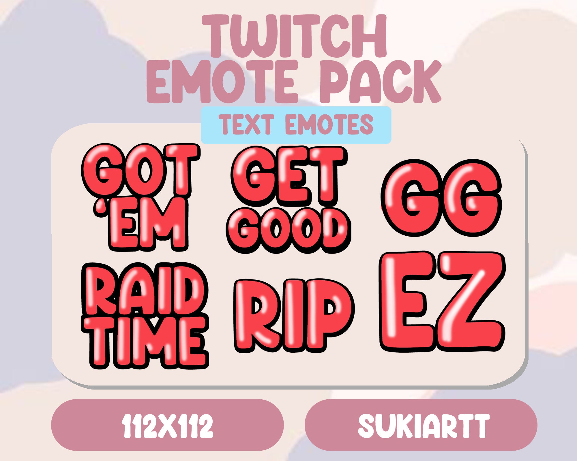 RED TEXT EMOTES Twitch Discord Pngtuber Vtuber Emote for Stream - Etsy