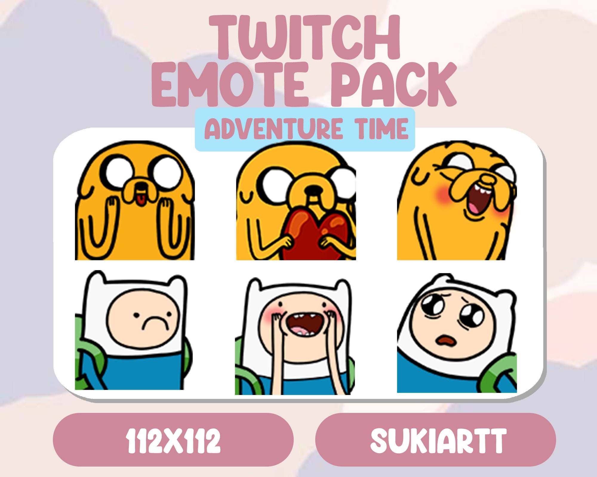 ADVENTURE TIME PACK Emote[ Non Animated Emotes for Twitch & Discord ...
