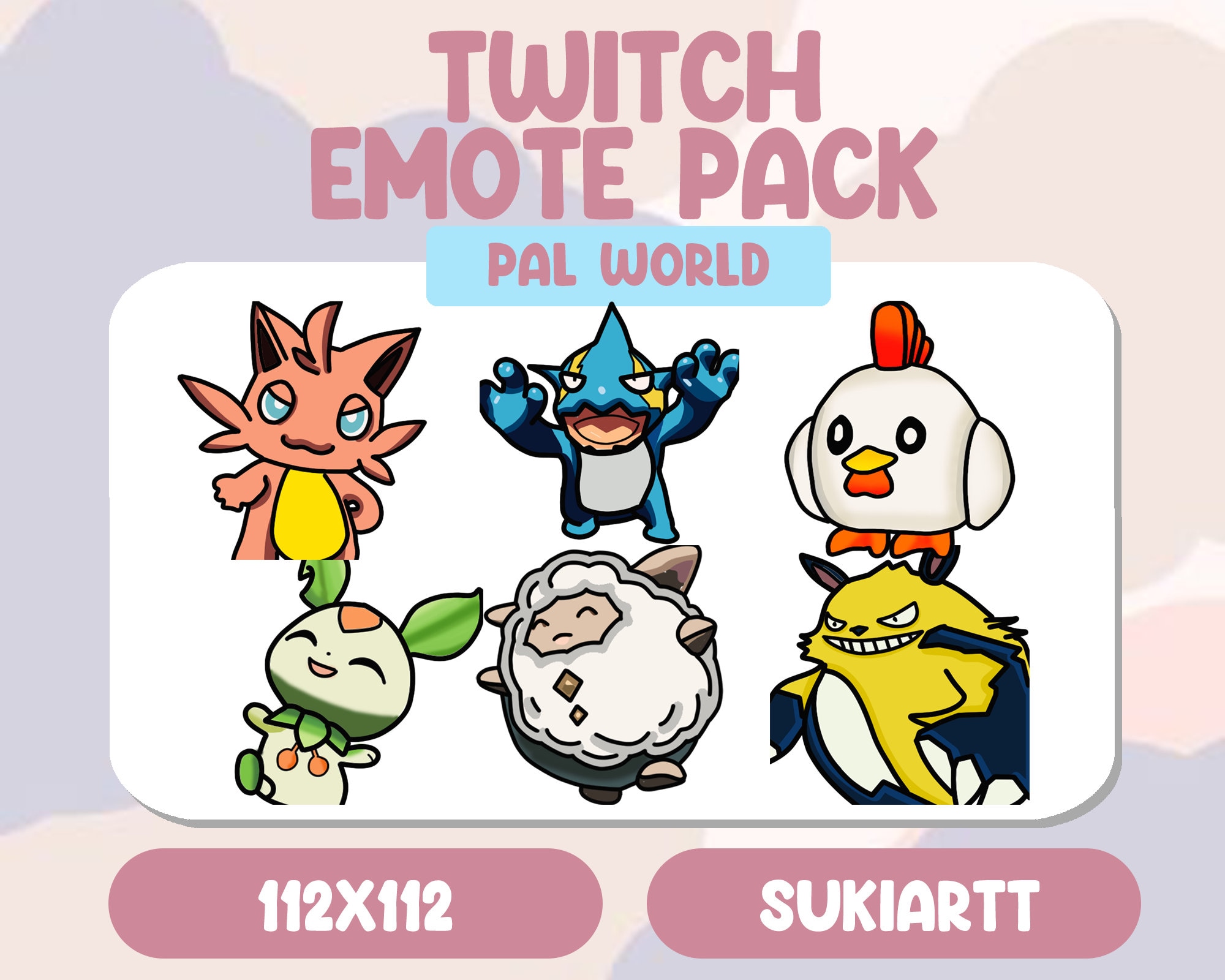 PAL WORLD Pals EMOTE Pack Twitch Discord Pngtuber Vtuber Emote for ...
