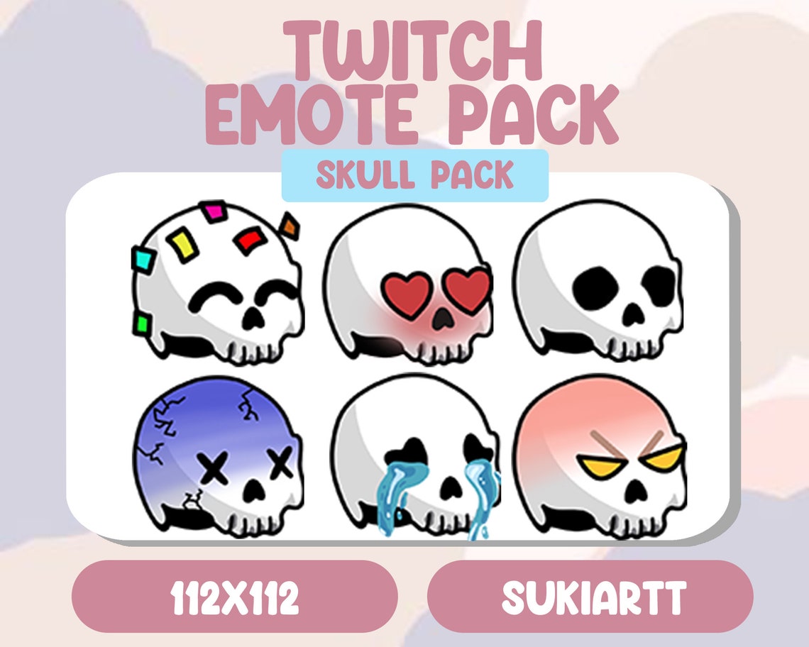 SKULL EMOTE PACK Twitch, Streamer, Streaming, Youtube, 112px Twitch ...