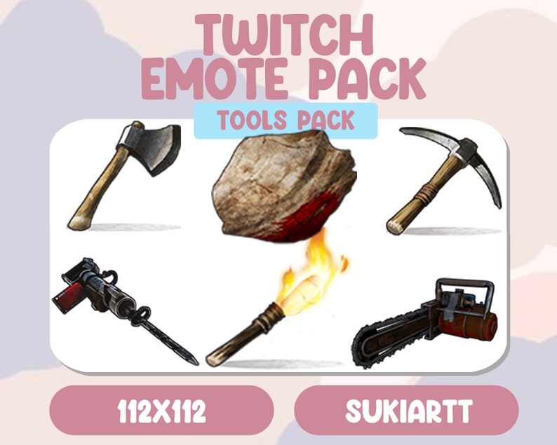 TOOLS EMOTE PACK, Rust Twitch Discord Pngtuber Vtuber Emote for Stream ...