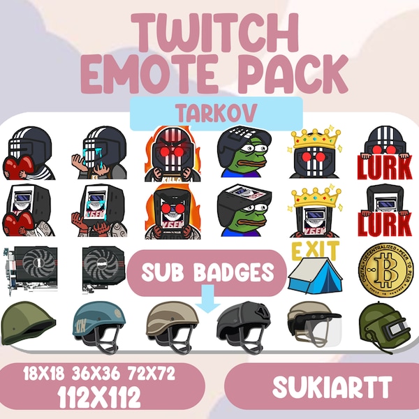 Escape From Tarkov MEGA EMOTE PACK Twitch Discord Pngtuber Vtuber Emote ...