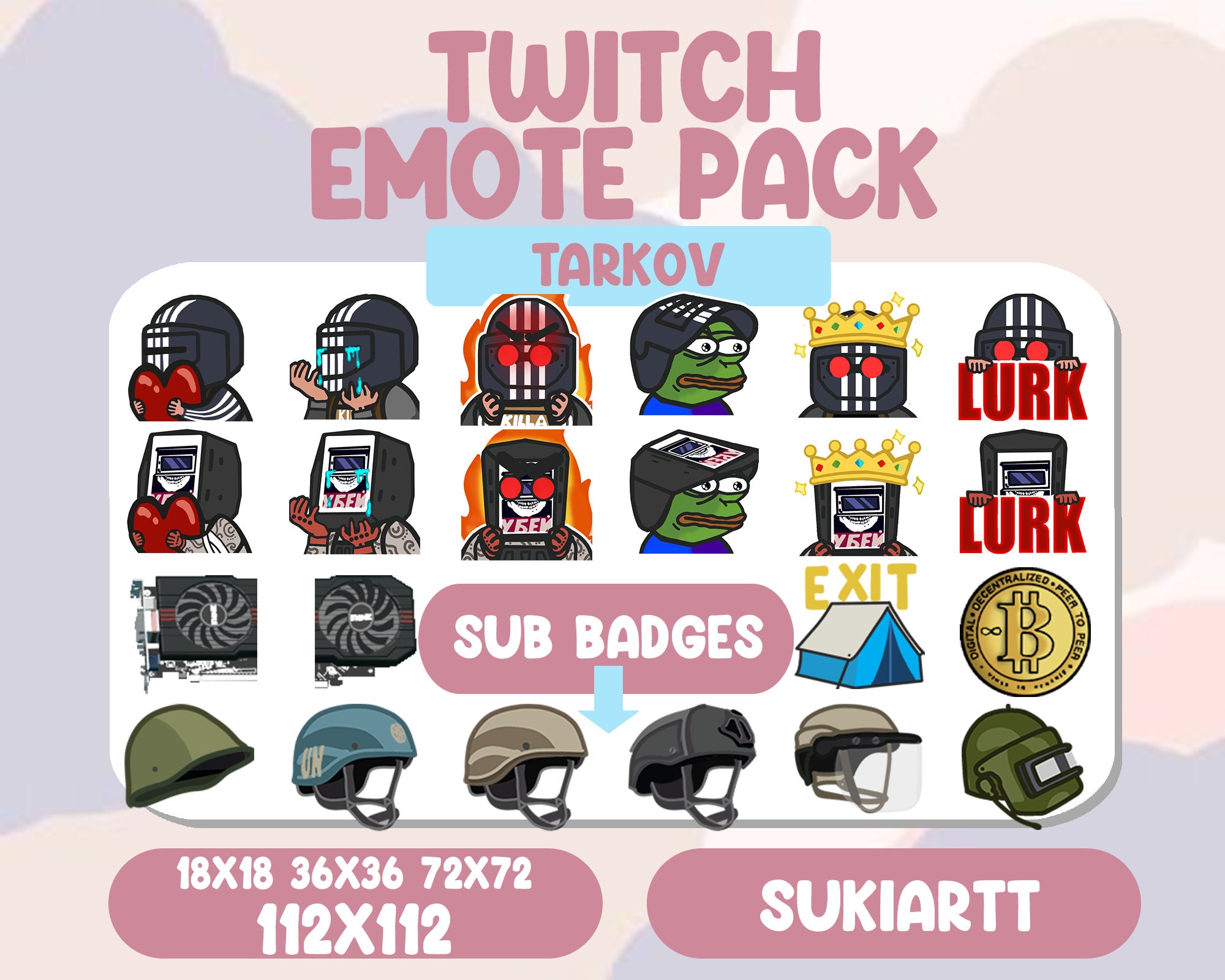 Escape From Tarkov ULTRA MEGA EMOTE Pack Twitch Discord Pngtuber Vtuber ...