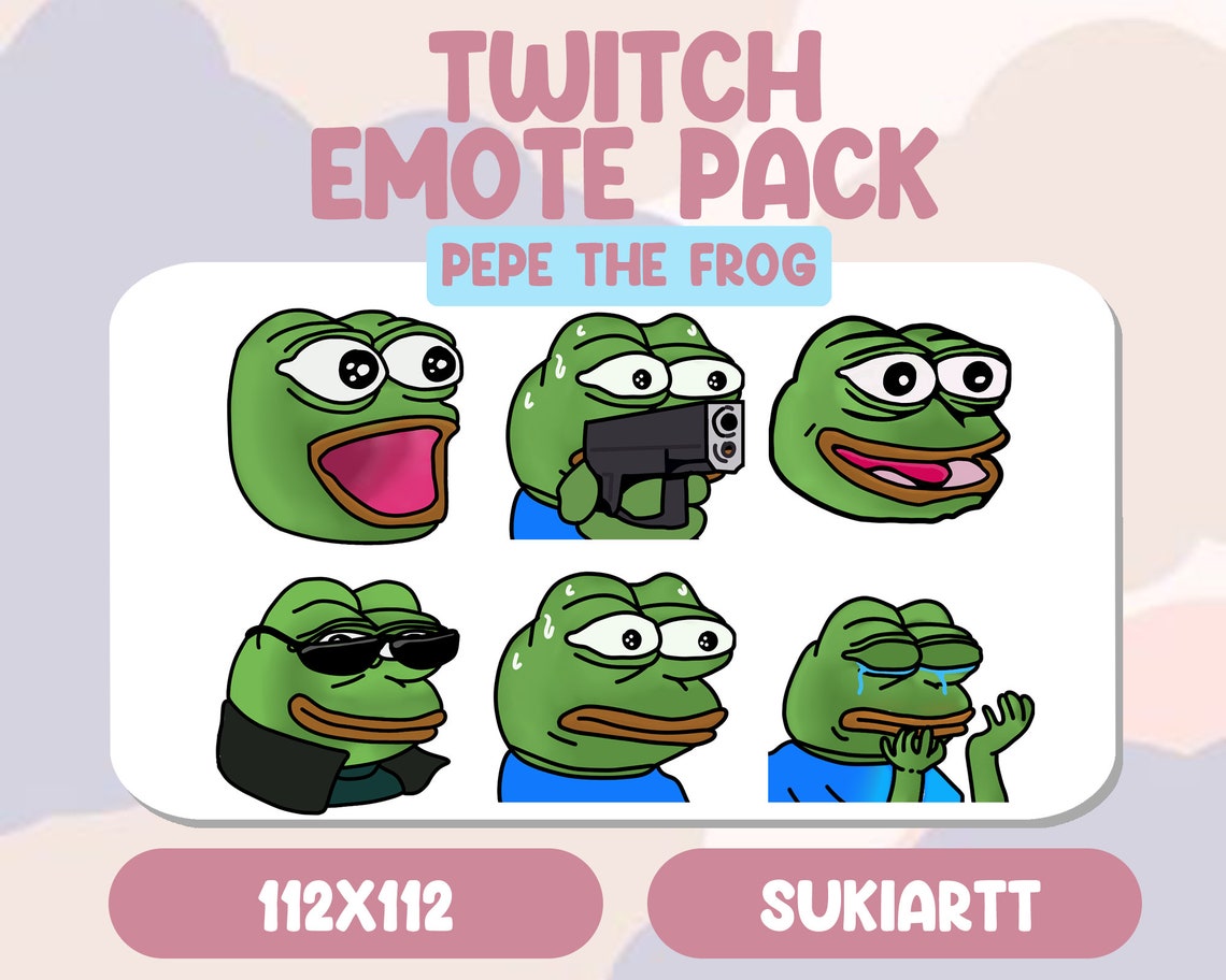 PEPE the Frog Emote Pack + Surprise Emote, Twitch Discord Pngtuber Vtuber Emote for Stream Fun ...