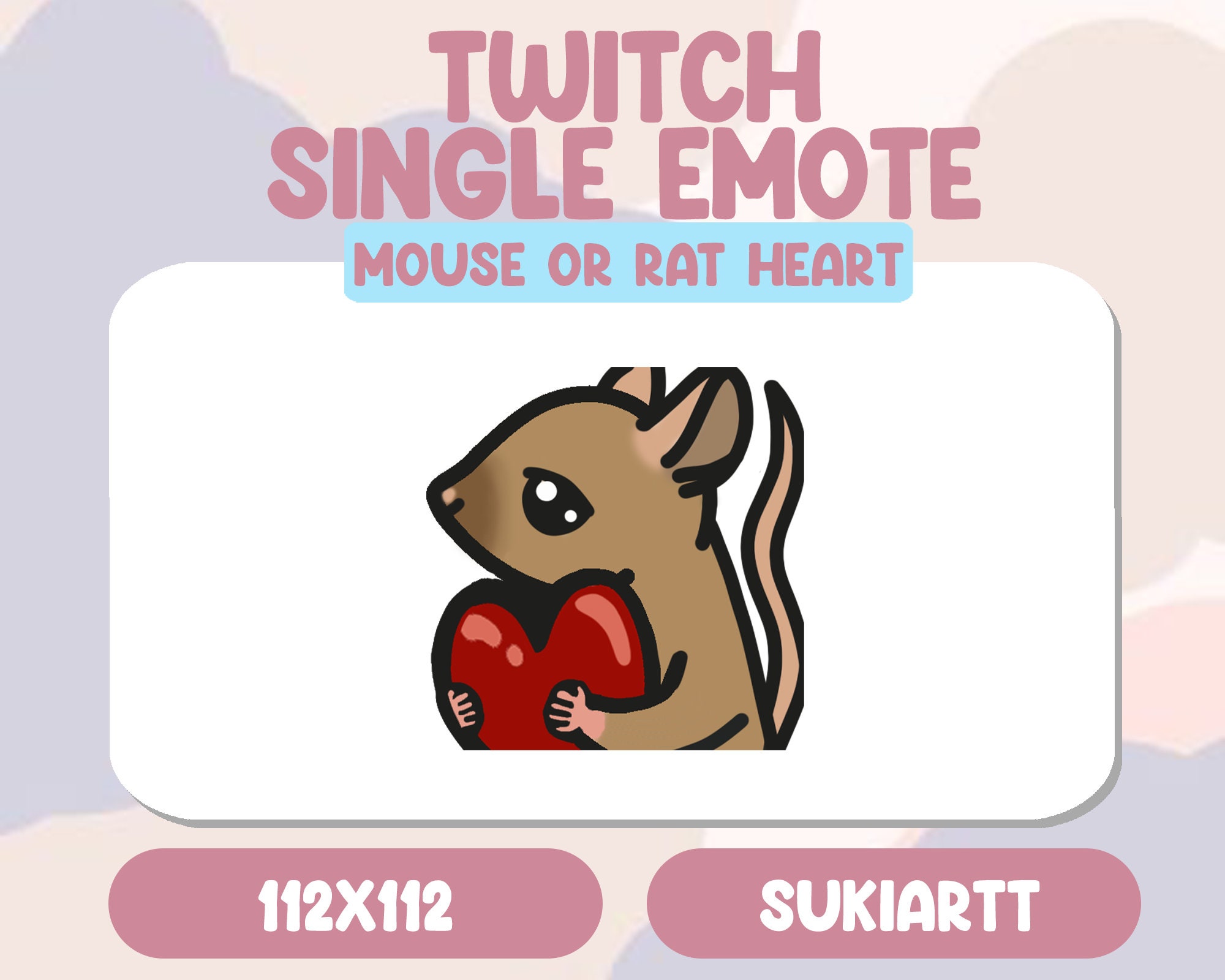 MAUS ODER RATTE Herz Emote Emote Twitch Discord PNGtuber Vtuber Emote ...