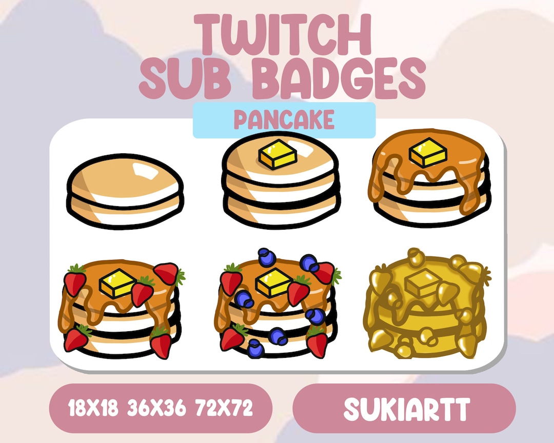 PANCAKE SUB BADGES Twitch Discord Pngtuber Vtuber Emote for Stream - Etsy