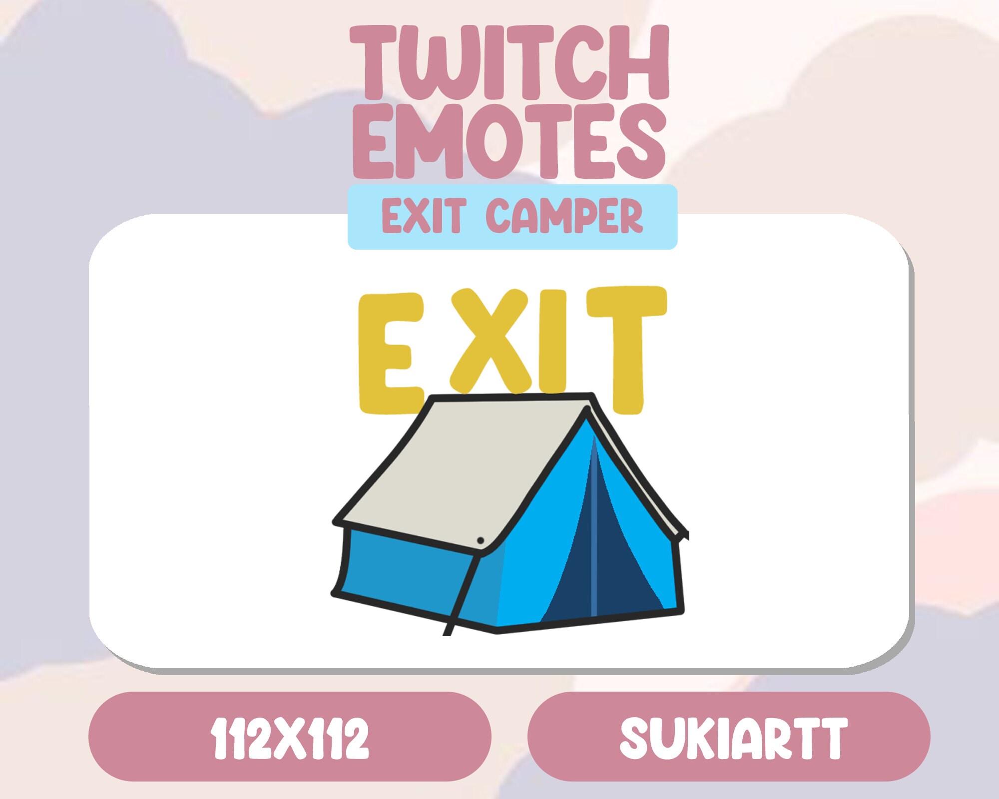 EXIT CAMPER Emote Twitch Discord Pngtuber Vtuber Emote for Stream - Etsy