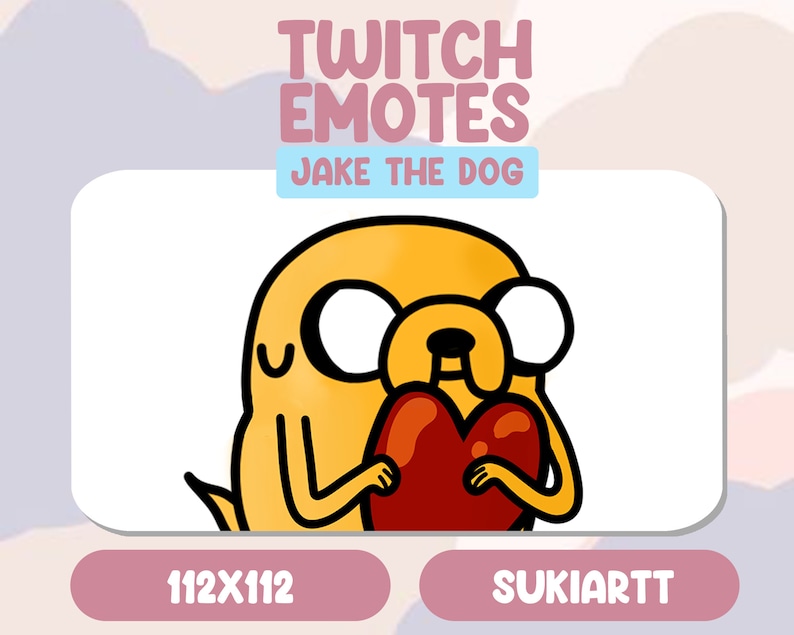 JAKE THE DOG Emote[ Non Animated Emotes for Twitch & Discord Heart Love ...