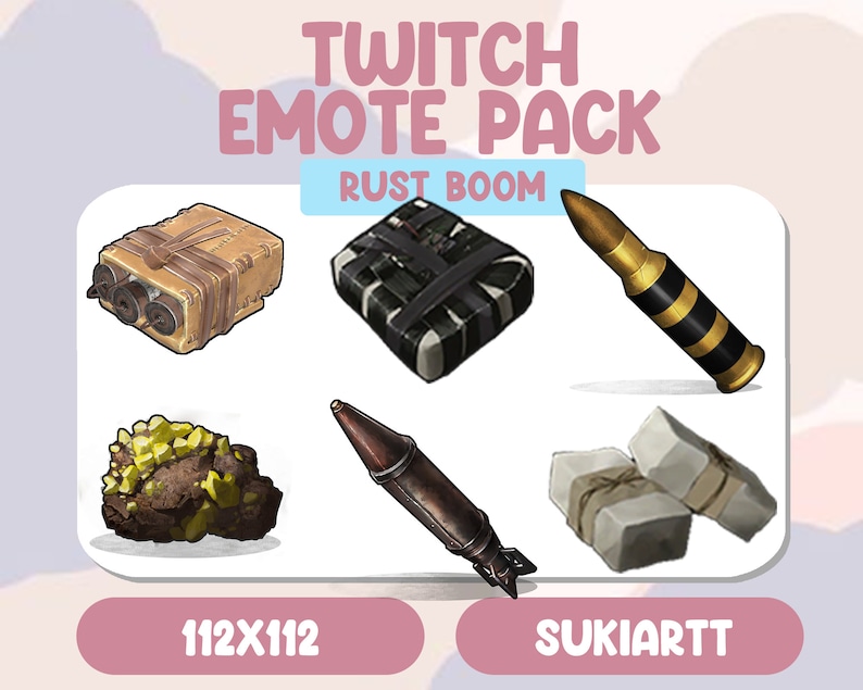 BOOM EMOTE PACK, Rust Twitch Discord Pngtuber Vtuber Emote for Stream ...