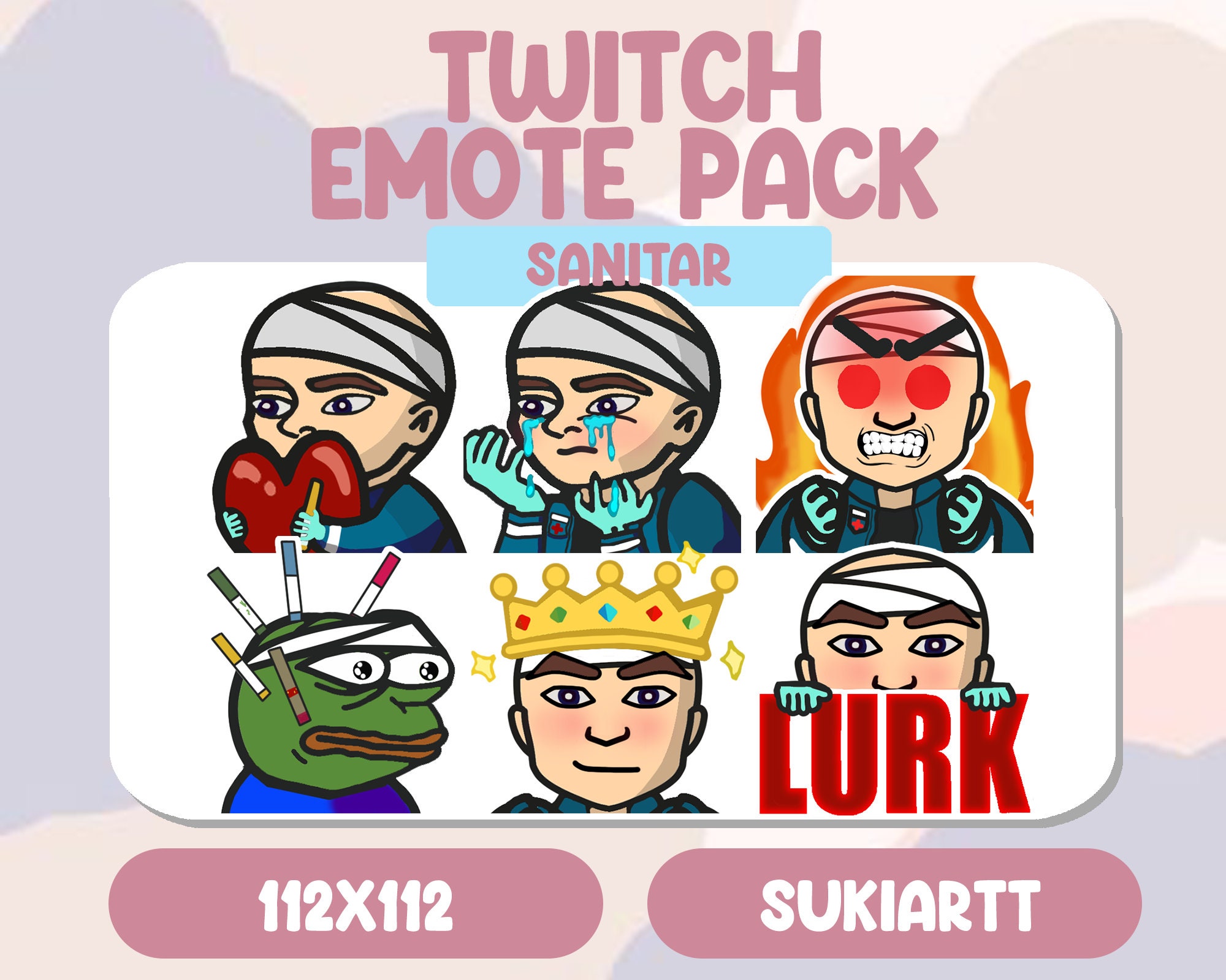 Escape From Tarkov SANITAR Emote Pack Twitch Discord Pngtuber Vtuber ...