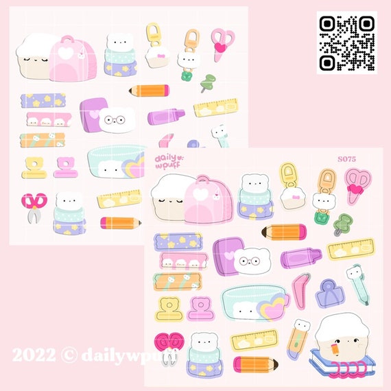 School Sticker Sheet by Dailywpuff/ Junk Journal/ Scrapbook - Etsy
