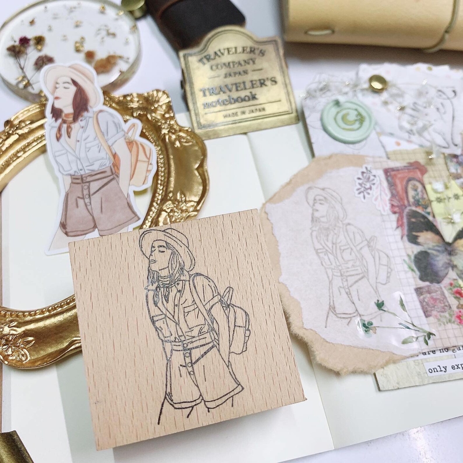 Girls Rubber Stamp by Piscoletters/rubber Stamp/ Junk Journal/ Craft ...