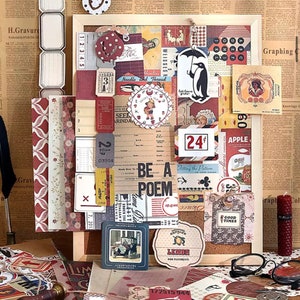 88 Pcs Ephemera Retro Stationery Pack/ Vintage Paper Stickers/ Retro ...