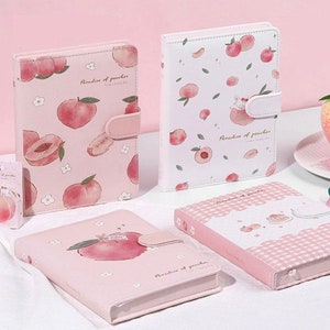 A5 Peach Notebook/ Cute PU Soft Leather Notebook With Magnetic Buckle ...