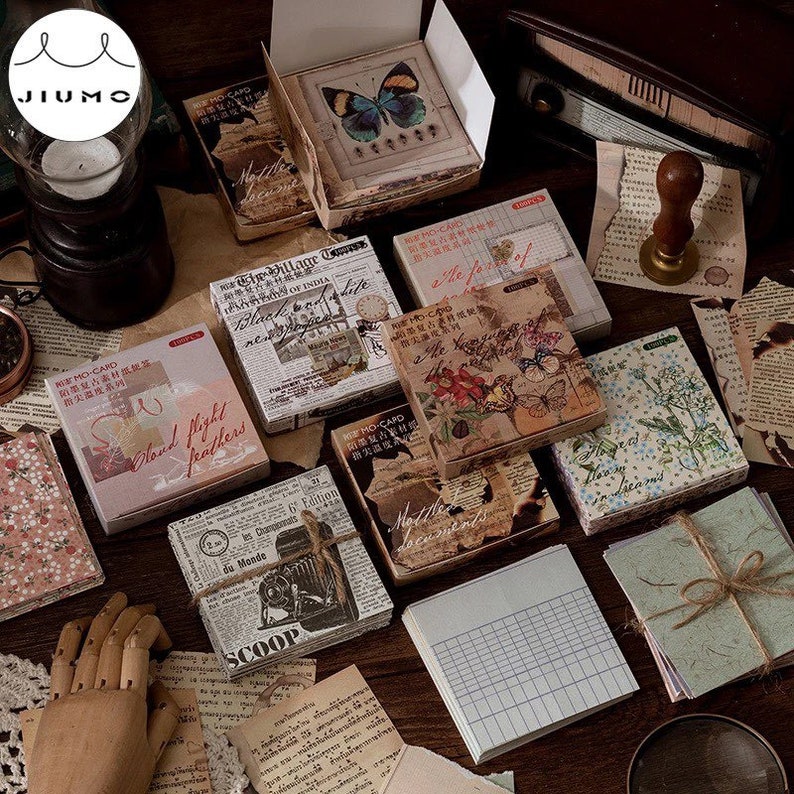 100 Sheets/box Ephemera Vintage Paper Set/ Memo Pads/ Vintage ...