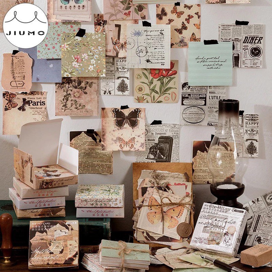 100 Sheets/box Ephemera Vintage Paper Set/ Memo Pads/ Vintage ...