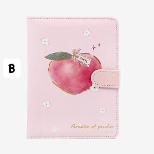 A5 Peach Notebook/ Cute PU Soft Leather Notebook With Magnetic Buckle ...