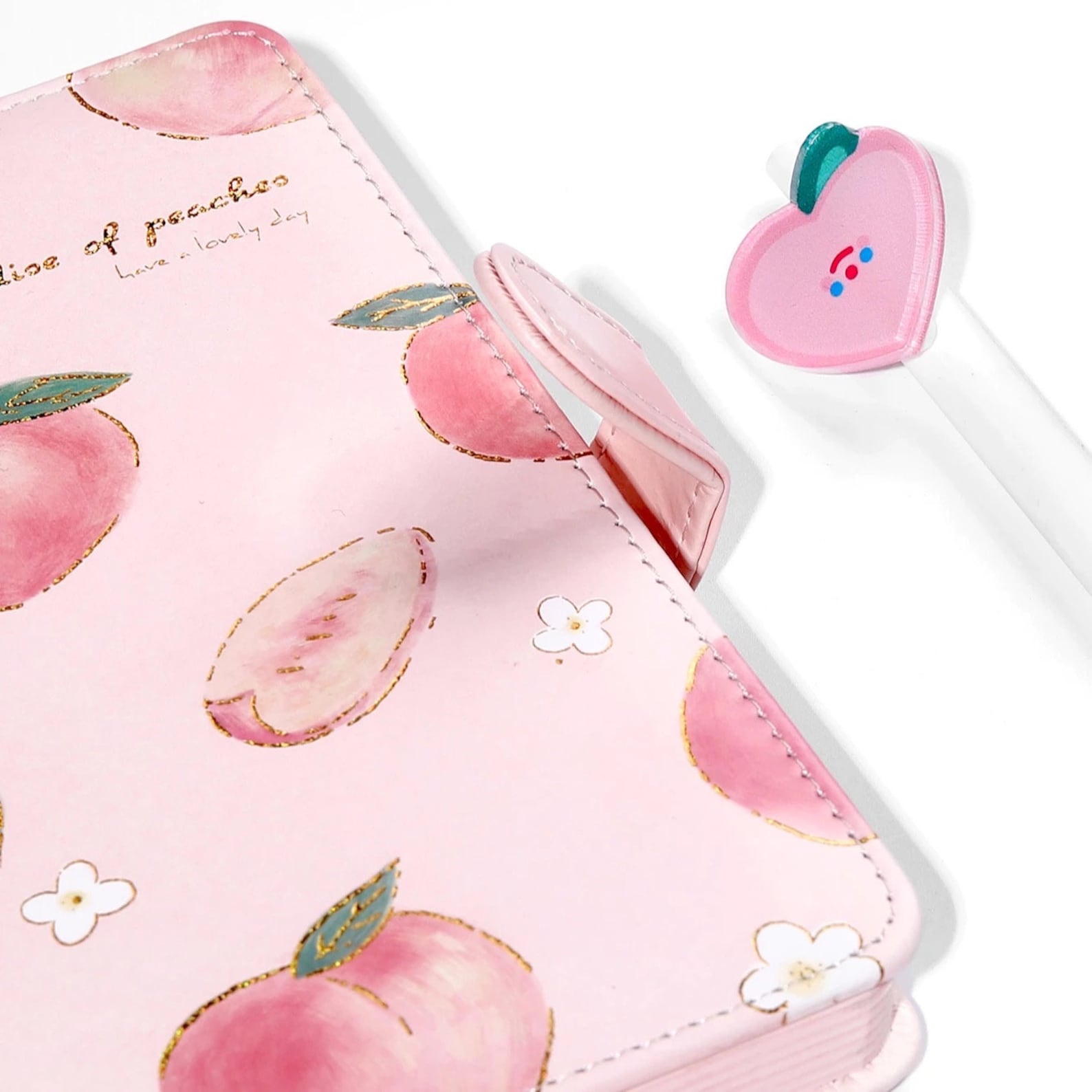 A5 Peach Notebook/ Cute PU Soft Leather Notebook With Magnetic - Etsy