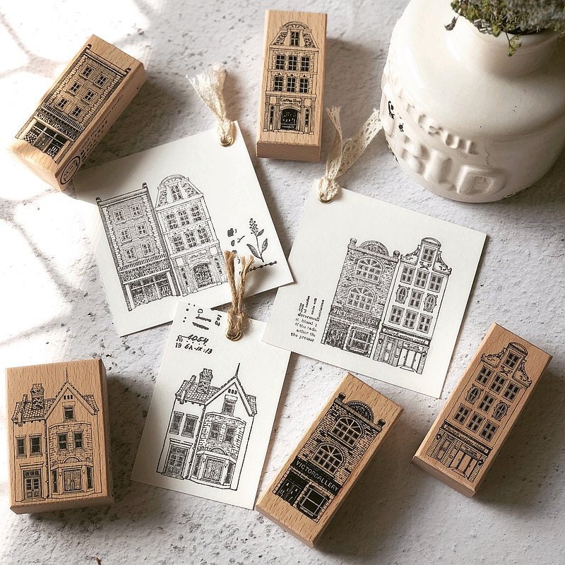 Ladyf05 Medieval Building Stamp Sets/ Rubber Stamps/ Building - Etsy