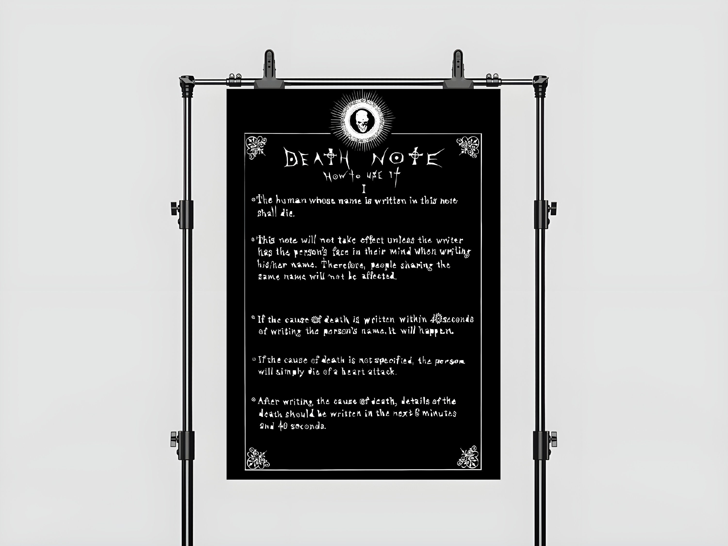 Death Note Anime Poster Death Note Wall Art Death Note Poster High ...