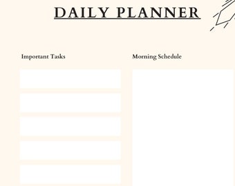 Undated Printable Daily Planner PDF Fillable, A4, US LETTER, Cute ...