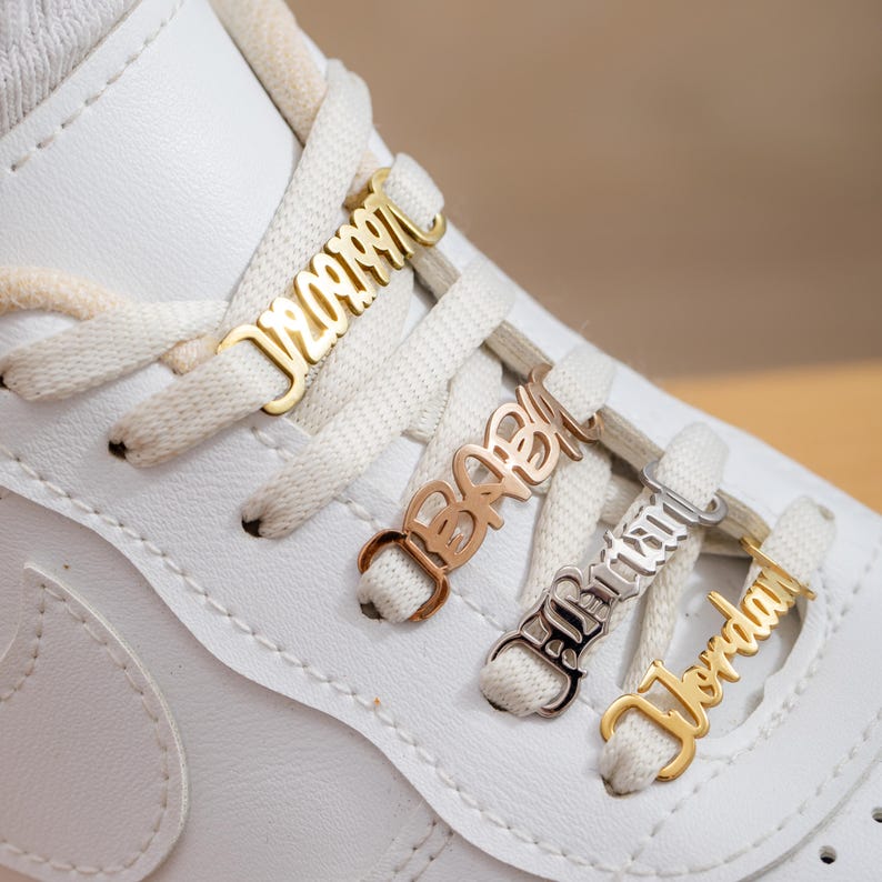 Personalized Sterling Silver Sneaker Charm, Shoelace Accessory - Etsy