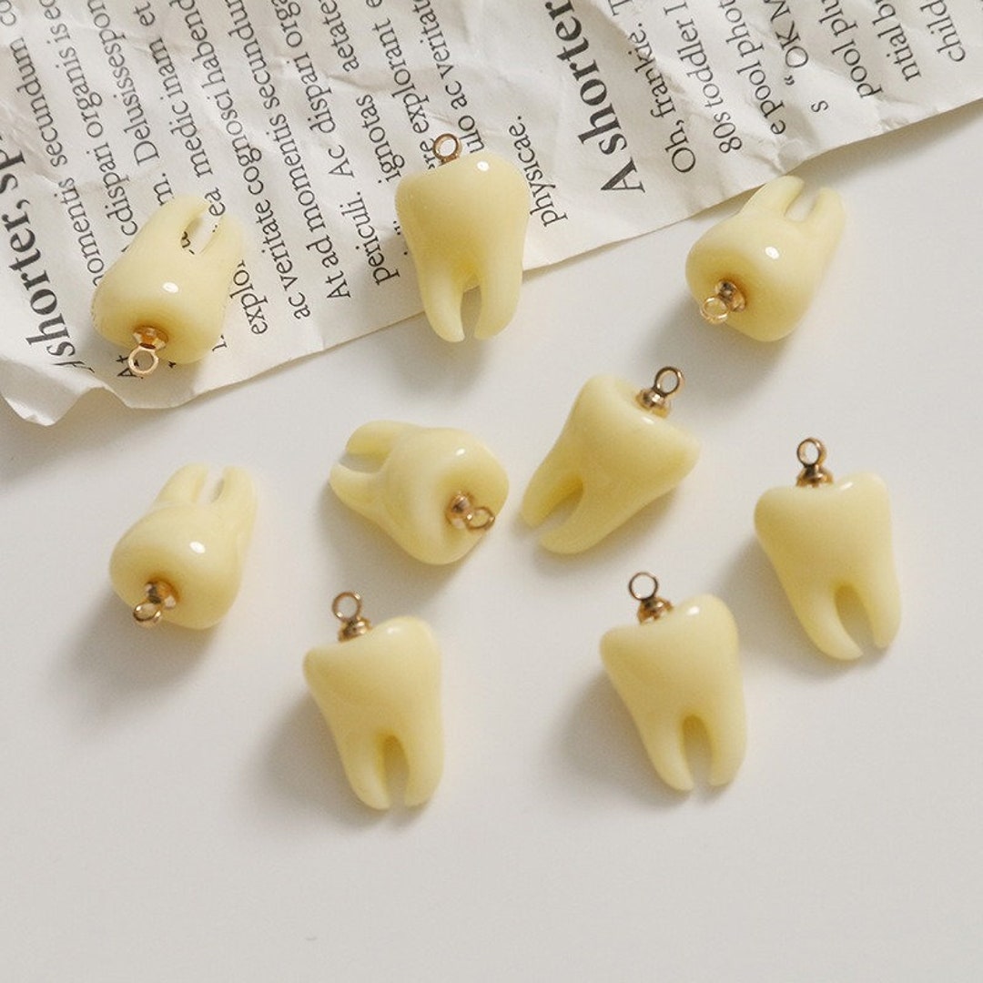 4/8pcs Simulated 3D Tooth Charms, Resin Pendant, Dental Parlor, DIY ...