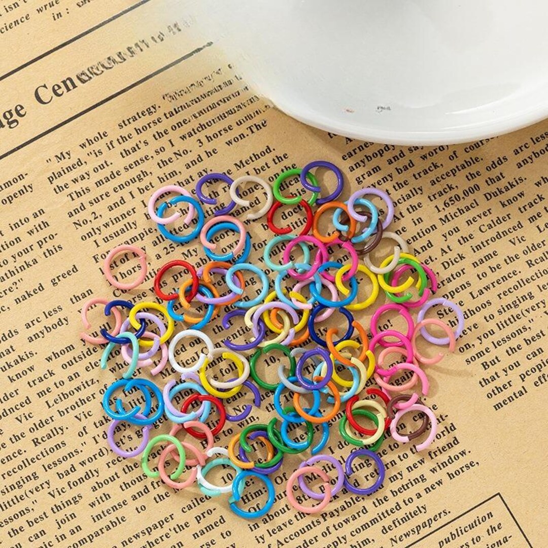 50pcs Colors Painted Metal Jump Rings, DIY Jewelry Findings Open Jump ...