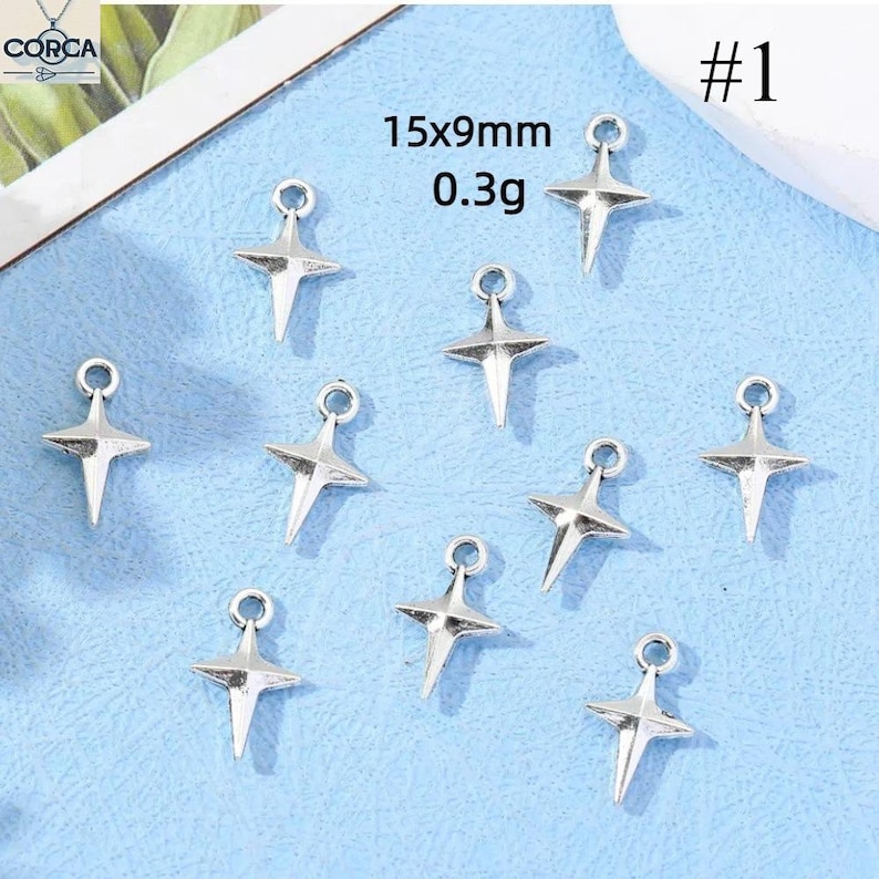Silver Star Charms: DIY Jewelry Making, 20pcs - Etsy