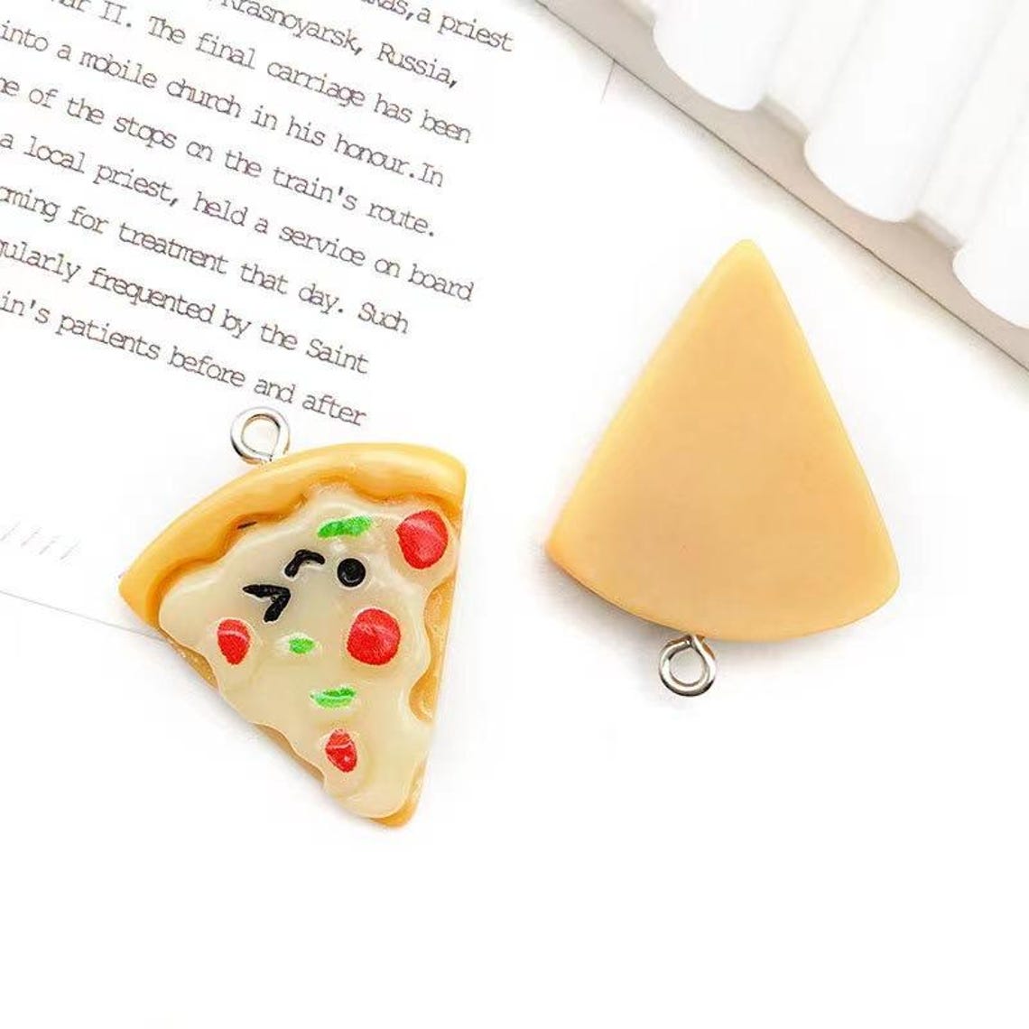 5/10pcs Pizza Charms, Food Charm, Resin Pendant, DIY Jewelry ...