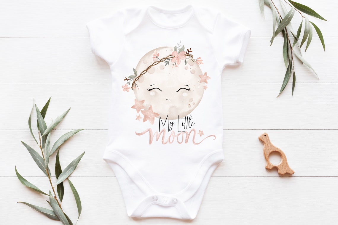 Cute Boho Stars and Moon PNG Clipart Bundle, Moon and Stars With Floral ...