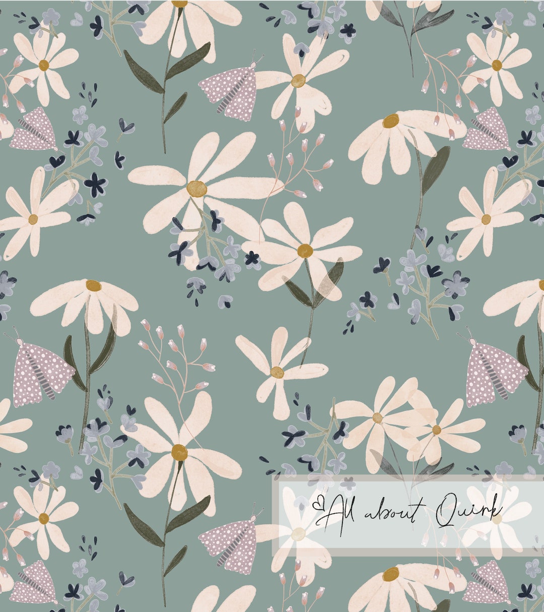 Daisy Floral Seamless Digital Pattern Design. White Daisy Seamless ...
