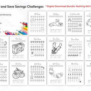 Printable Coloring Savings Challenges 8.5 X 11 Savings - Etsy