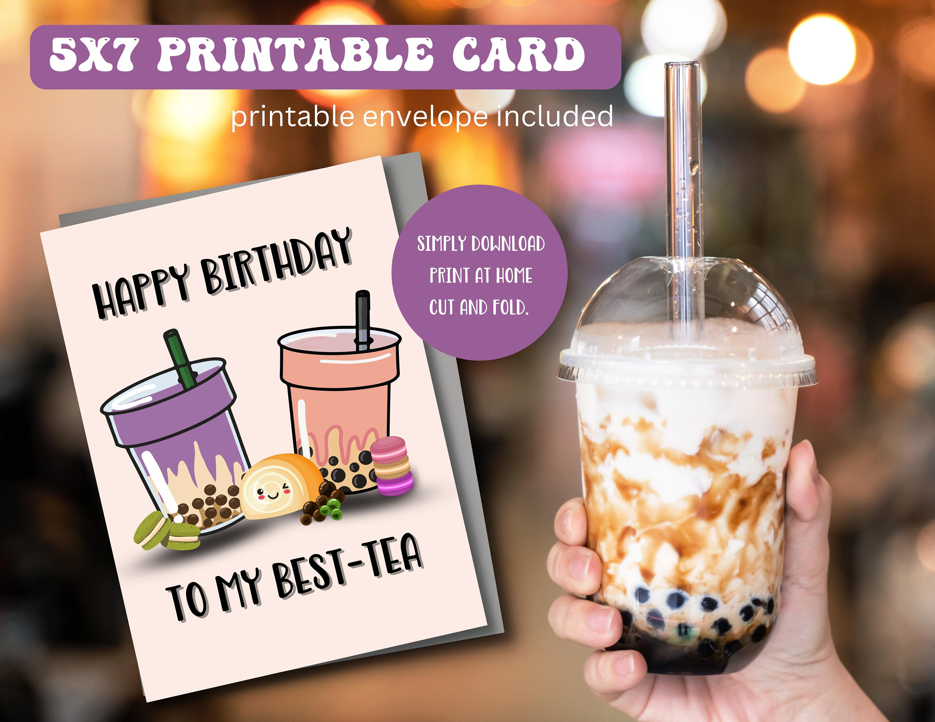 Cute, Fun Printable Card for Your Boba Tea Besties - Happy Birthday to ...