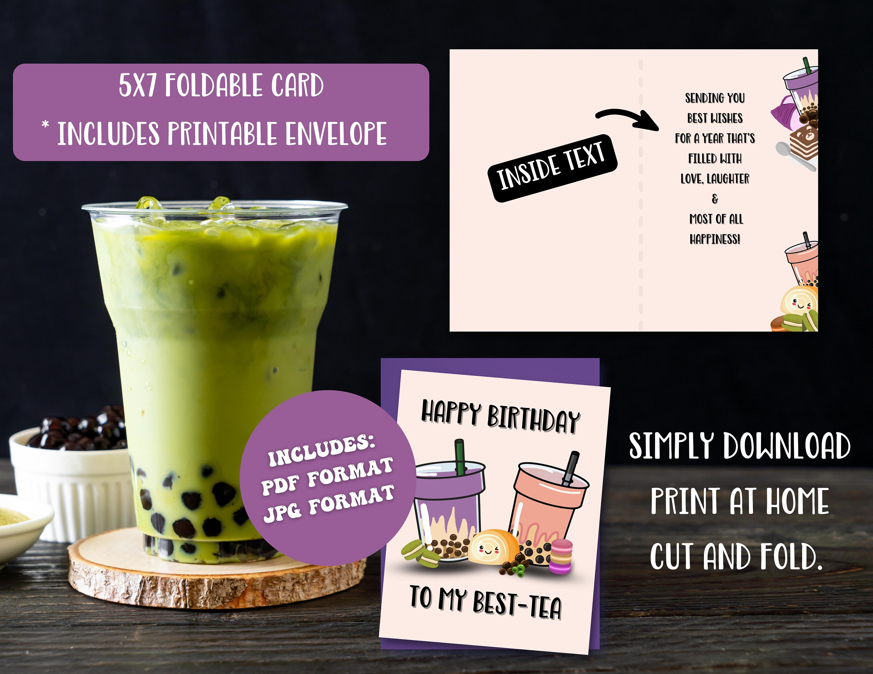 Cute, Fun Printable Card for Your Boba Tea Besties - Happy Birthday to ...