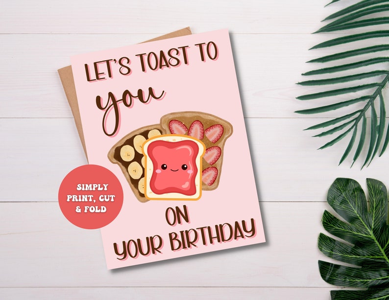 Printable Birthday Card Lets Toast to You on Your Birthday - Etsy
