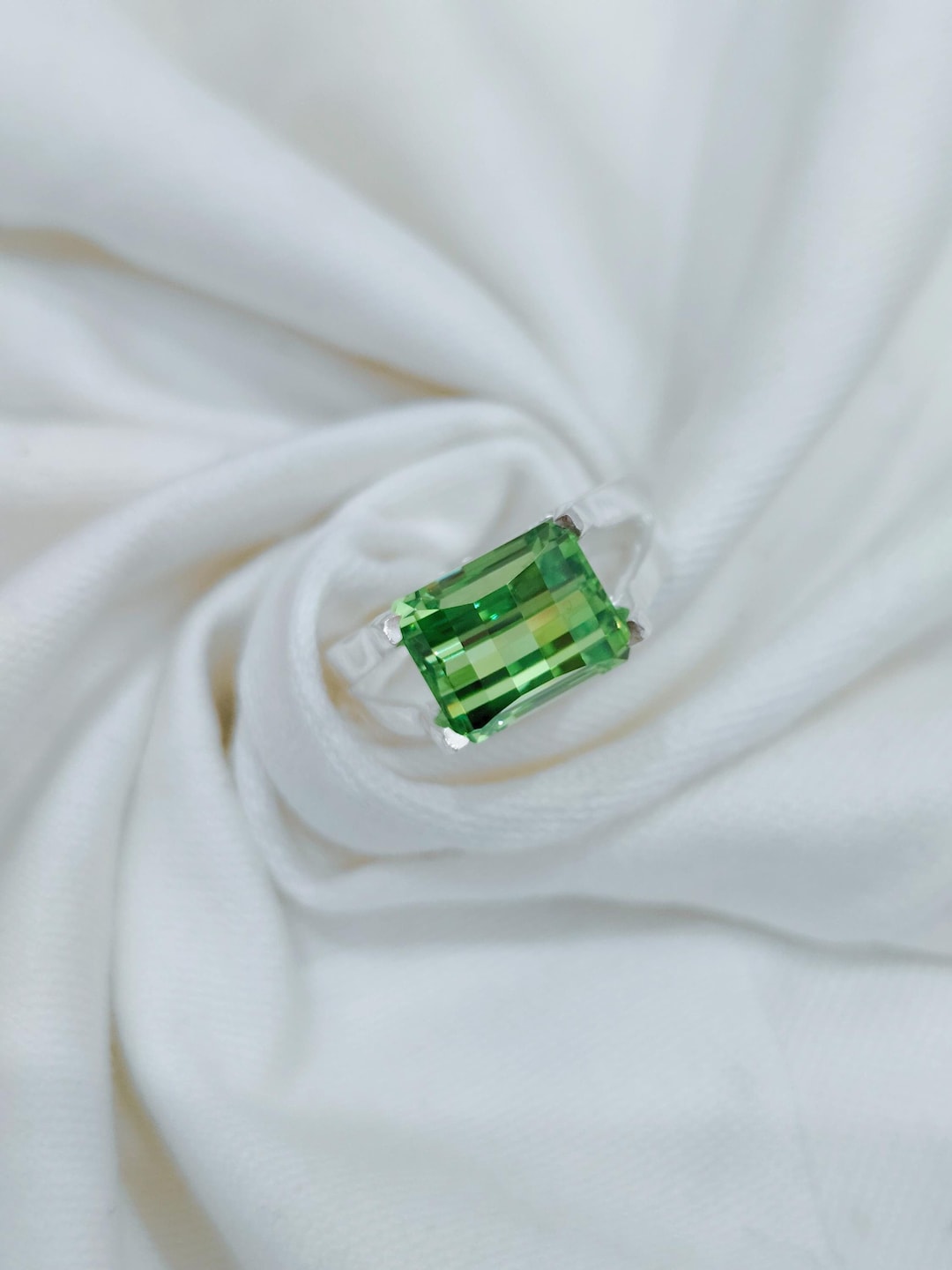 Pixel Cut Sterling Silver Ring: Modern Gemstone Statement Jewelry - Etsy
