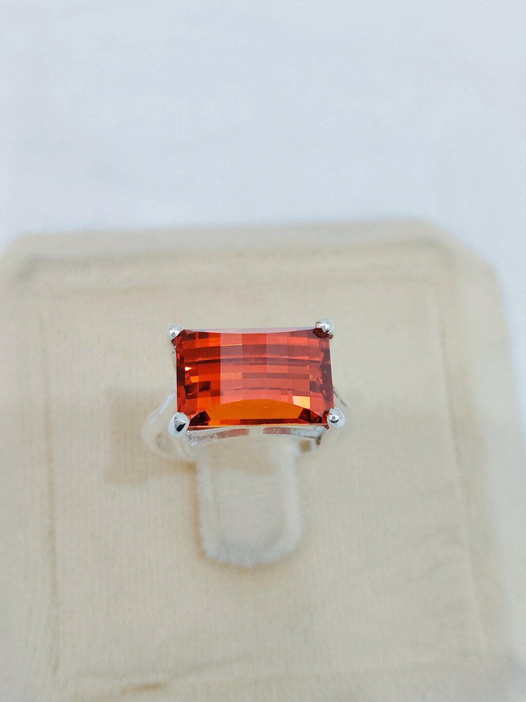 Pixel Cut Sterling Silver Ring: Modern Gemstone Statement Jewelry - Etsy