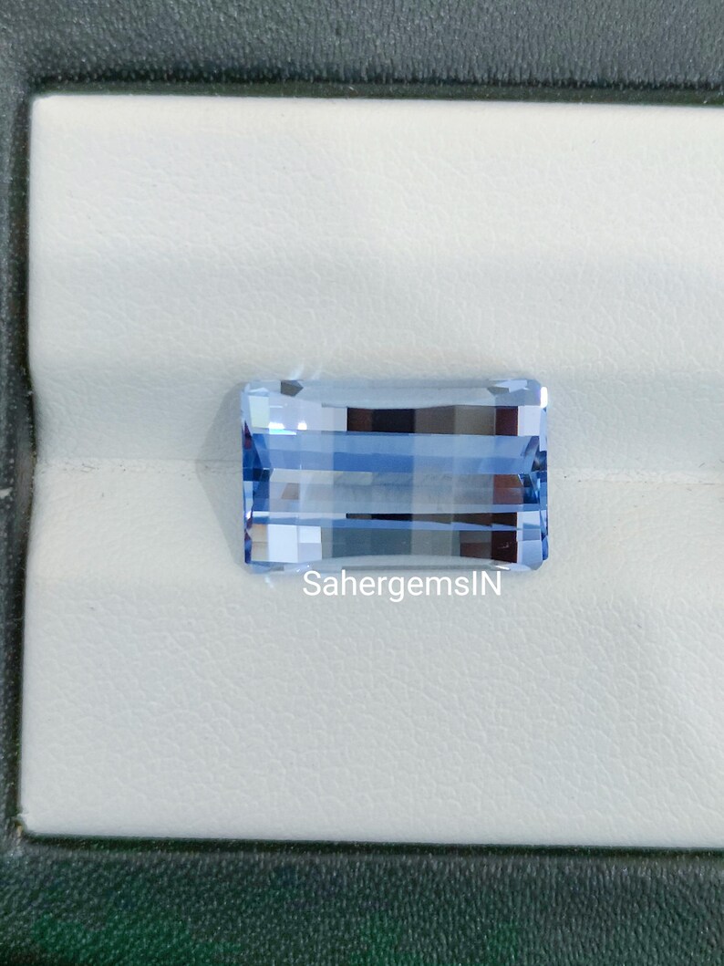 Lab Created Blue Spinel: Pixel Cut Rectangle Gemstone (10x14mm) Ring ...
