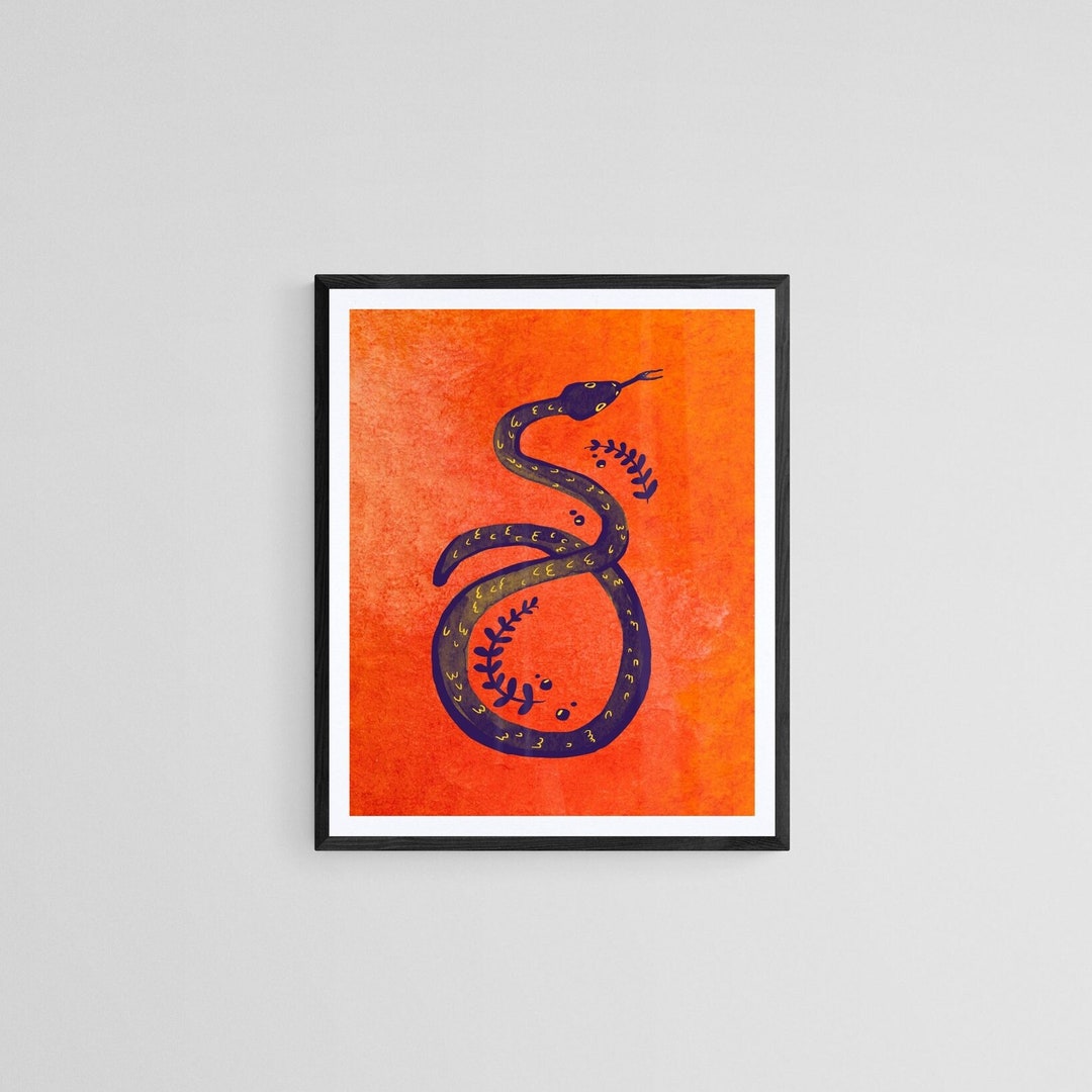 Snake Wall Art | Snake Art Print | Witchcraft Wall Art | Snake Poster ...