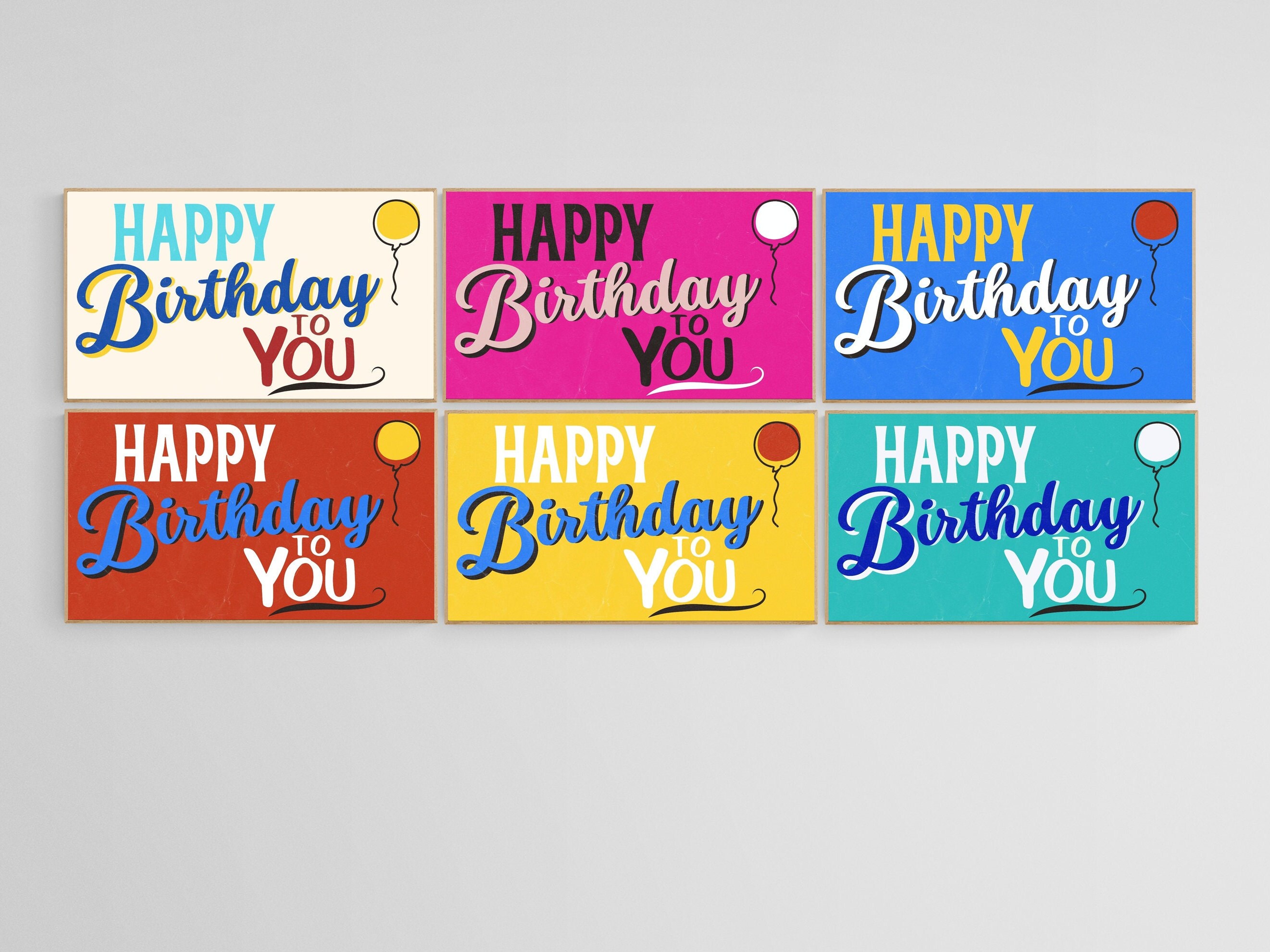 Samsung Frame Tv Art Happy Birthday Set Retro Grocery Store Sign Style ...