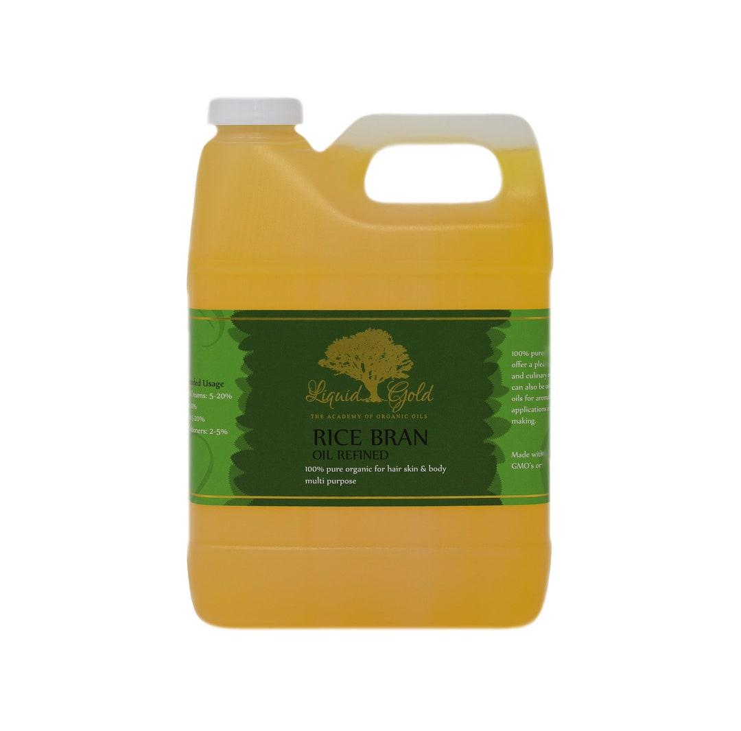 RICE BRAN OIL 100% Pure Cold Pressed Organic Natural by Liquid Gold - Etsy