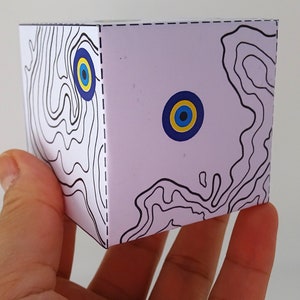 Printable Evil Eye Gift Box | Cube Box Template | DIY Party Favor Box ...