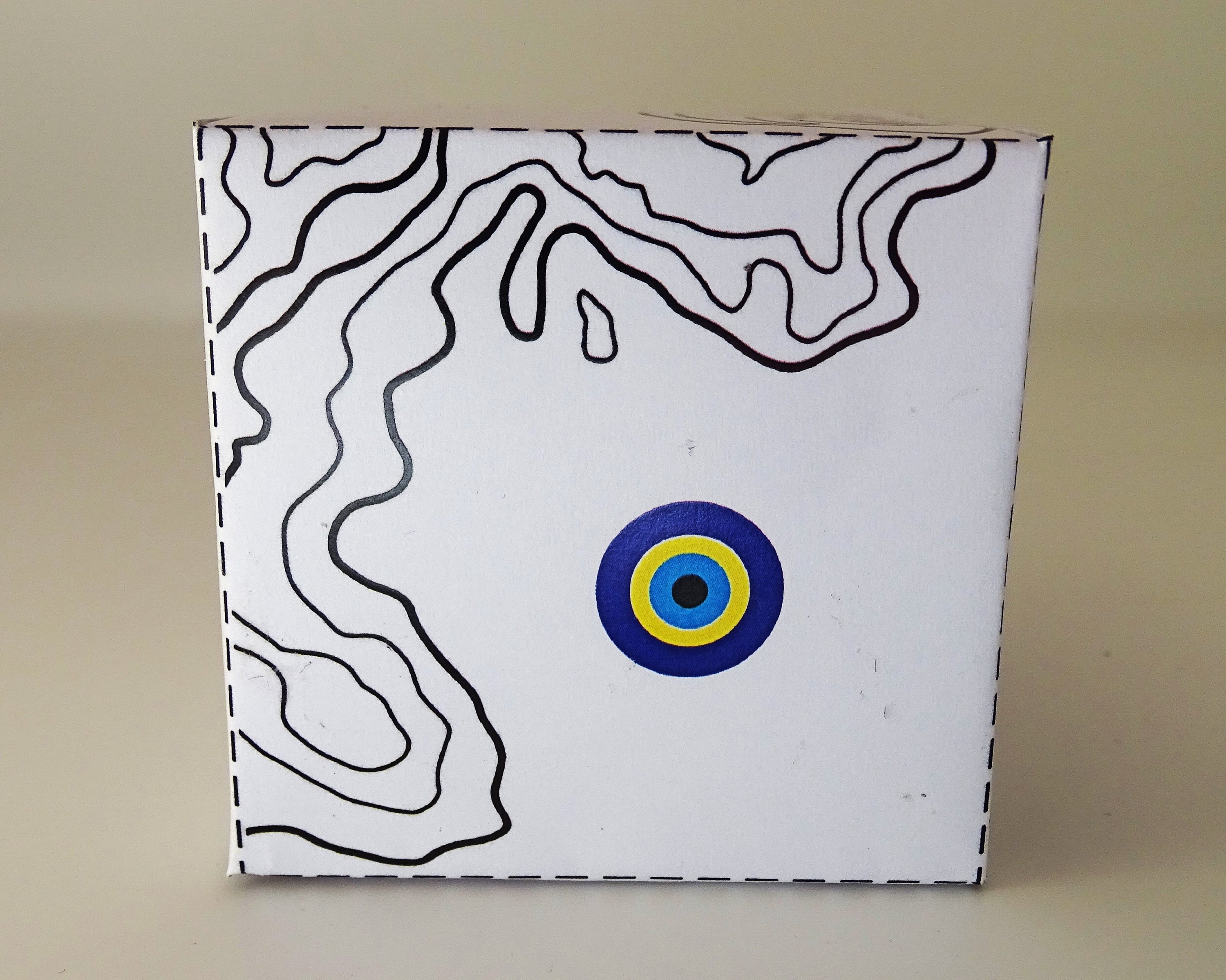 Printable Evil Eye Gift Box | Cube Box Template | DIY Party Favor Box ...