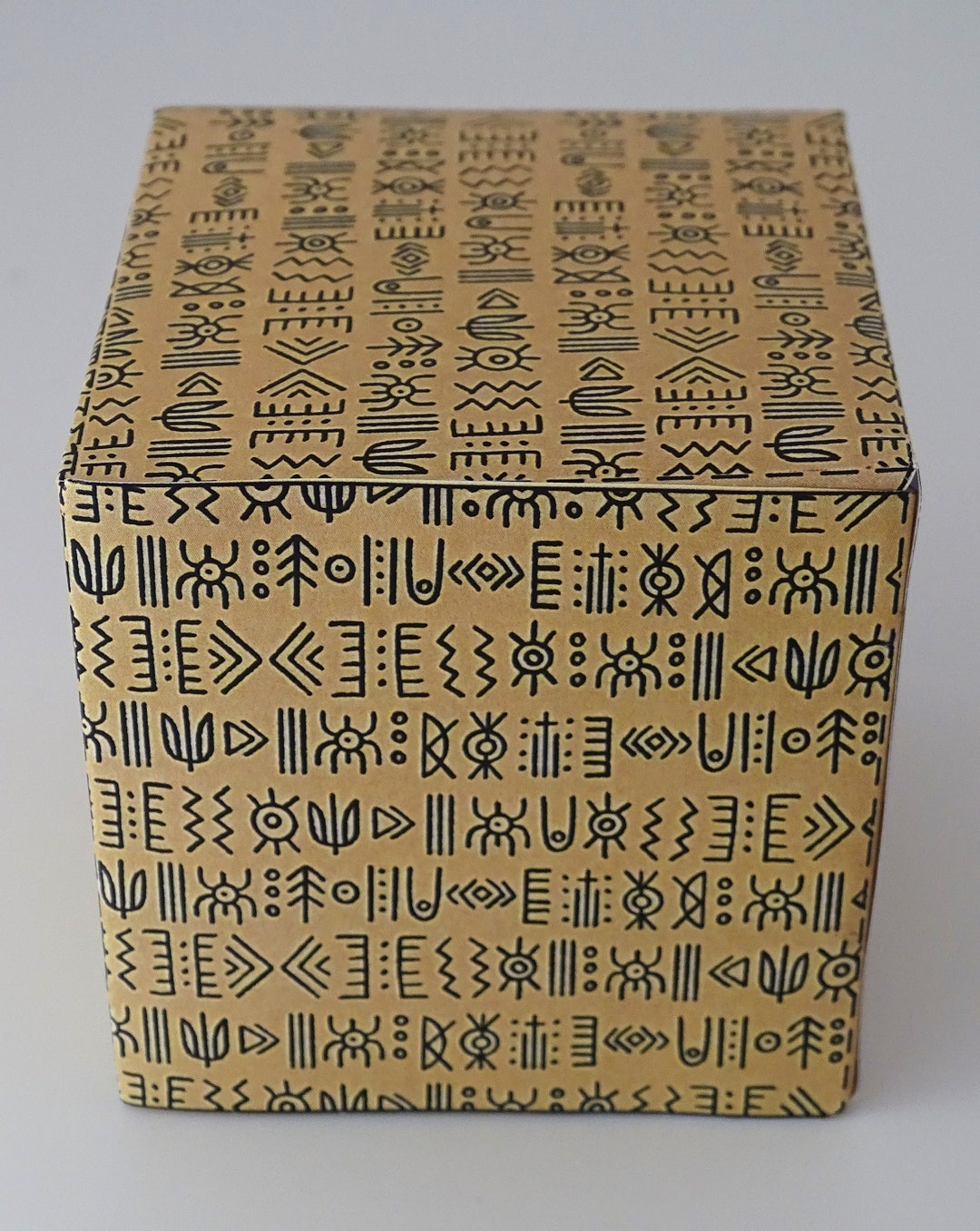 Ethnic and Archaeological Symbols Gift Box Template | Printable Cube ...