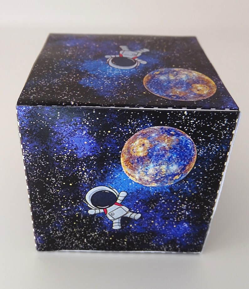Astronaut Gift Box | Space Themed Cube Gift Box | Outer Space Party ...