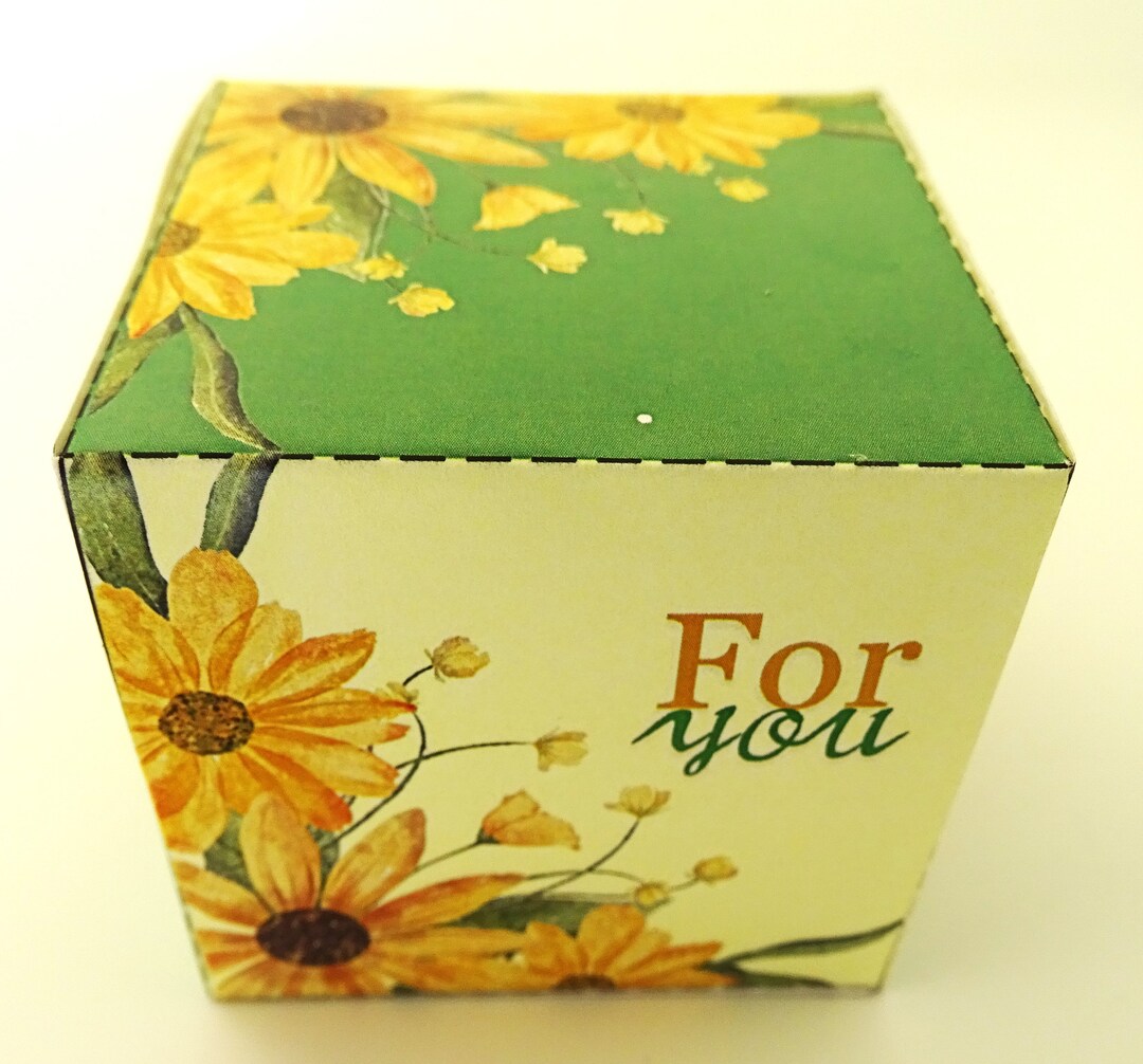Printable Cube Box,template,yellow Flowers,written for You,special for ...