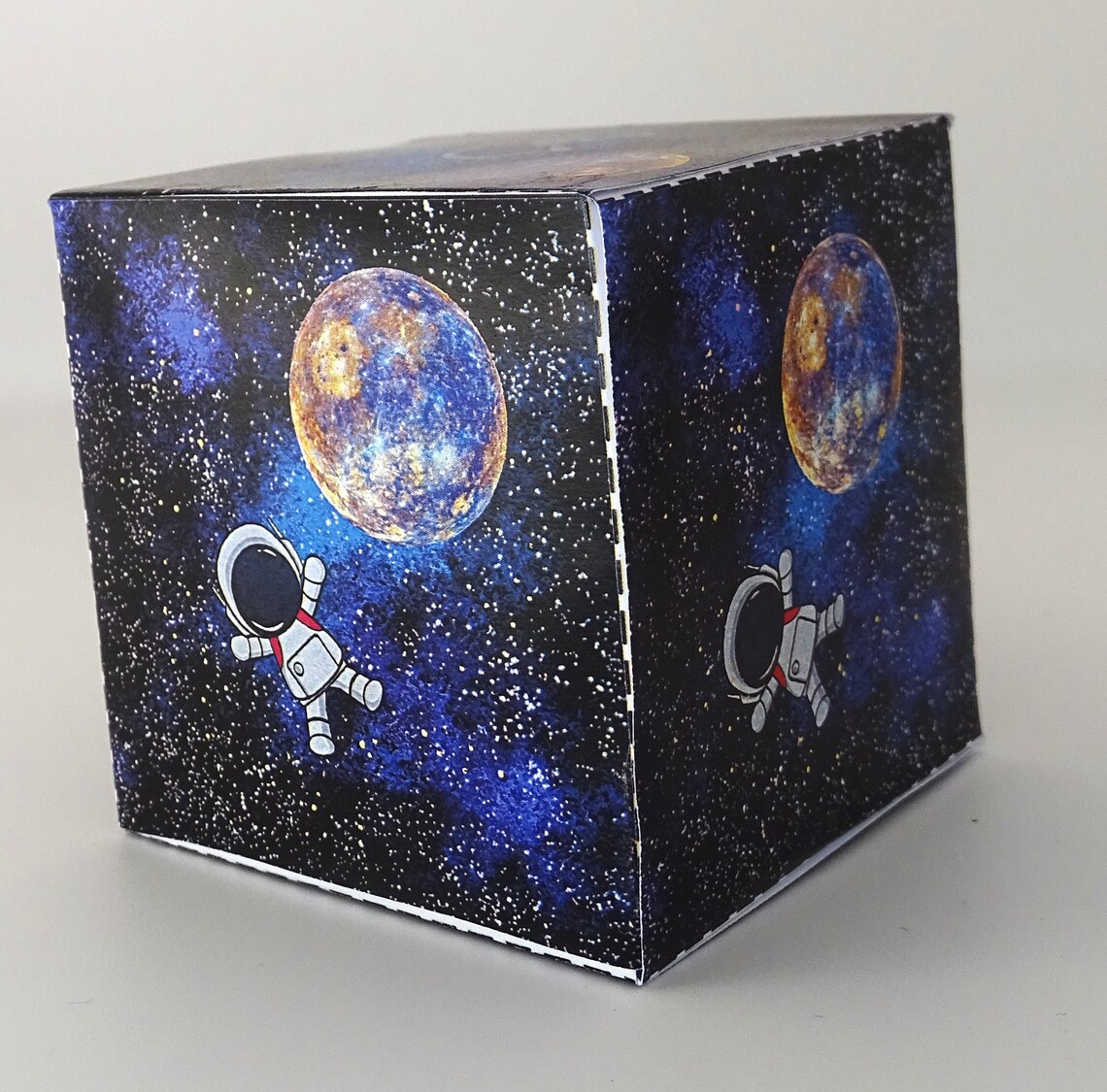 Space,earth and Astronaut Themed,cube Gift Box,for Space and Sky Lovers ...